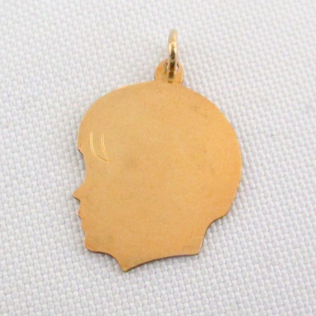 Vintage Gold Filled Engraved Profile of a Boy Charm Pendant - Etsy