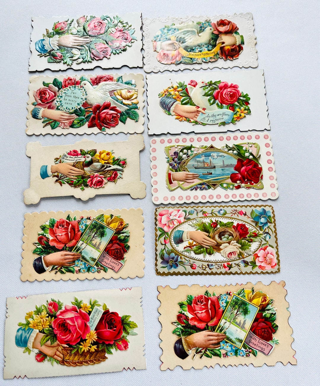 Lot 5 Vintage Group of 10 Victorian Calling Cards Die Cuts - Etsy
