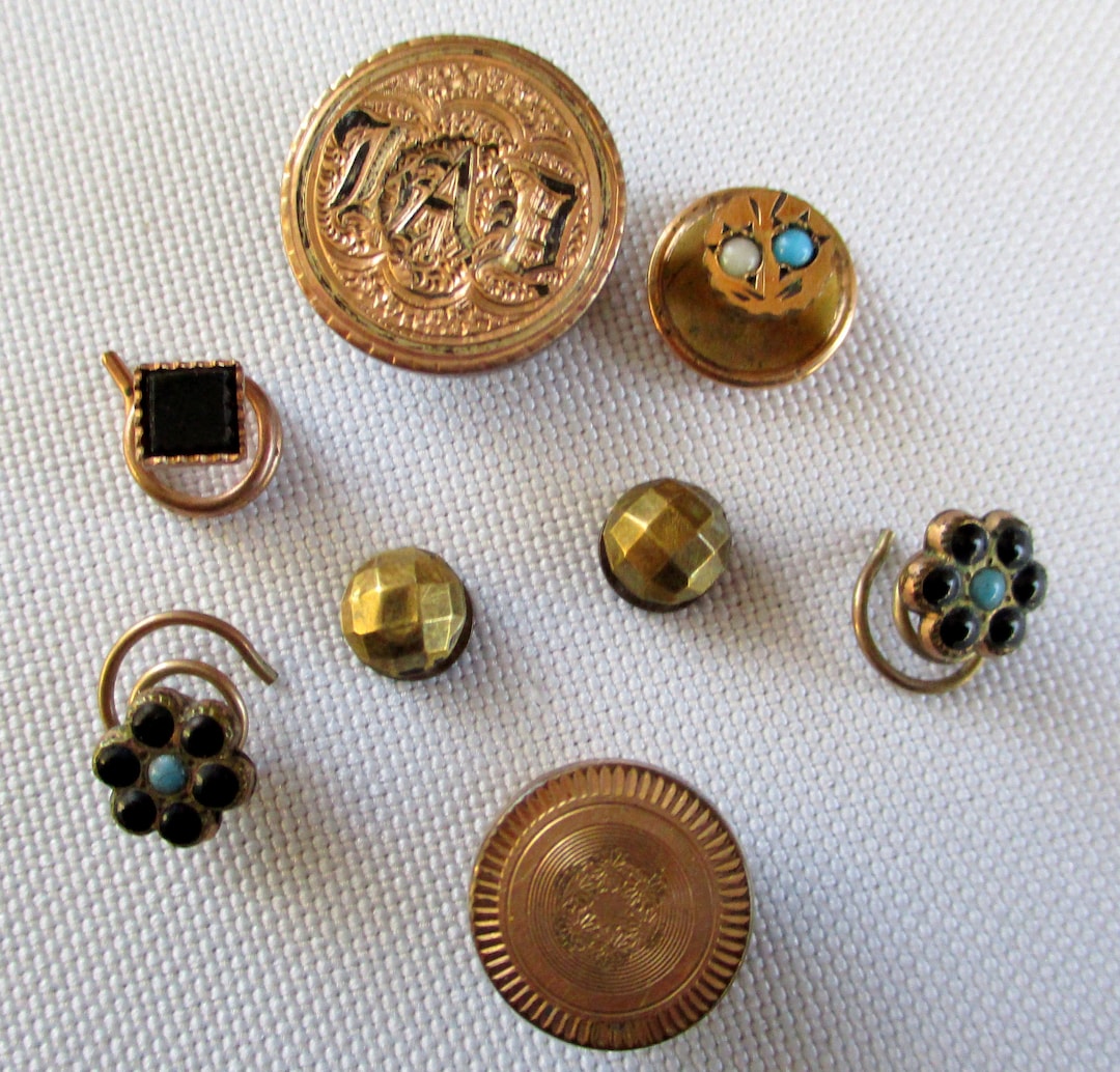 Vintage Victorian Collar Buttons and Shirt Studs 8 Pieces - Etsy