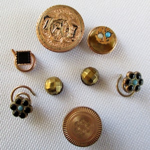 Vintage Victorian Collar Buttons and Shirt Studs 8 Pieces - Etsy
