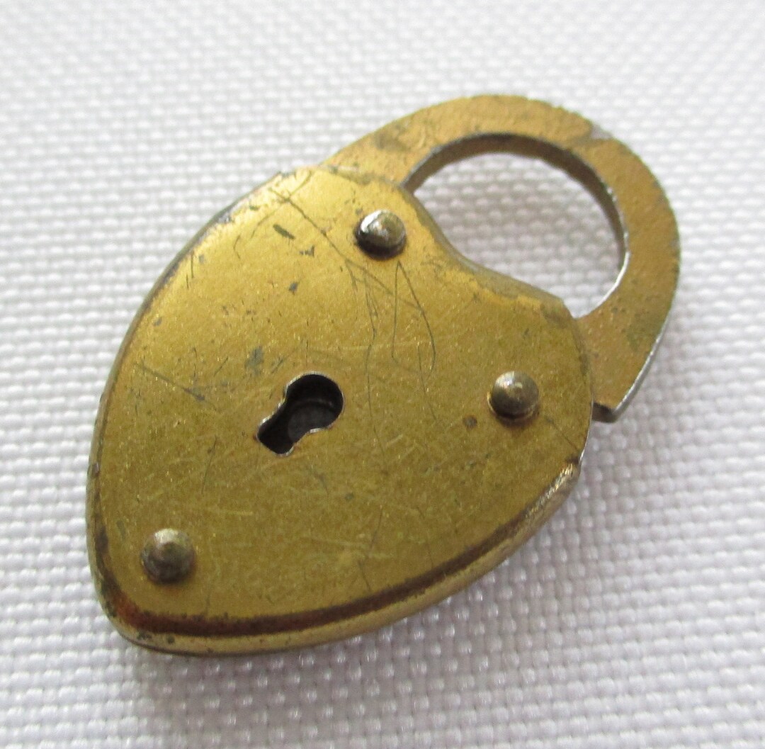 Vintage Small Metal Heart Padlock No Key - Etsy