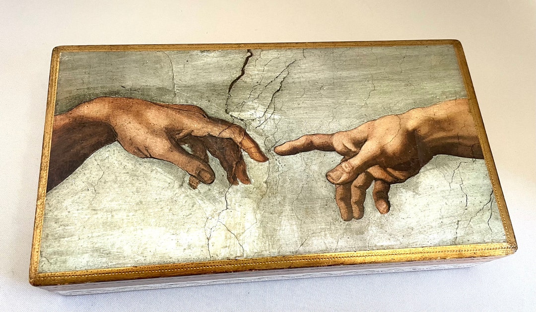 Vintage Pucci Firenze Tole Box Leonardo Da Vinci Detail From Creation ...