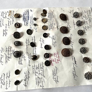 Vintage Button Display Card 31 Assorted Cut Steel, Brass, and Metal ...