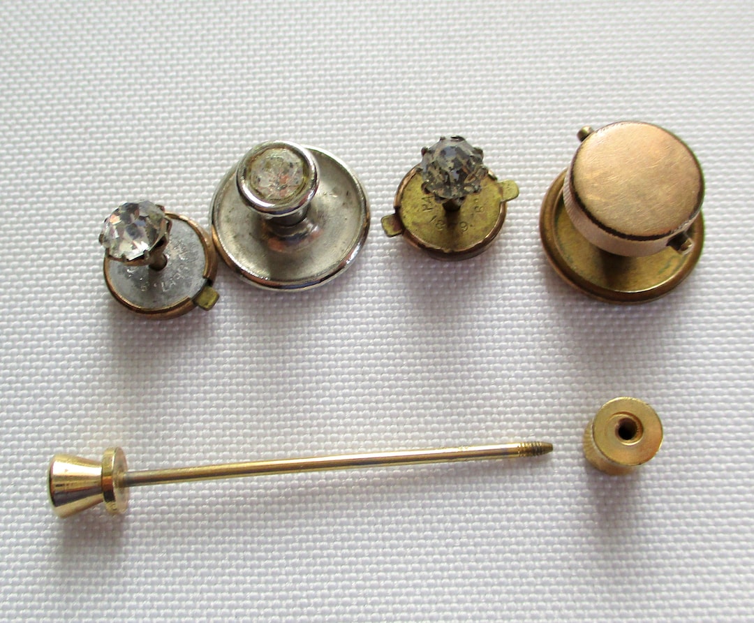 Vintage Collar Bar, Buttons, and Shirt Studs 5 Pieces - Etsy