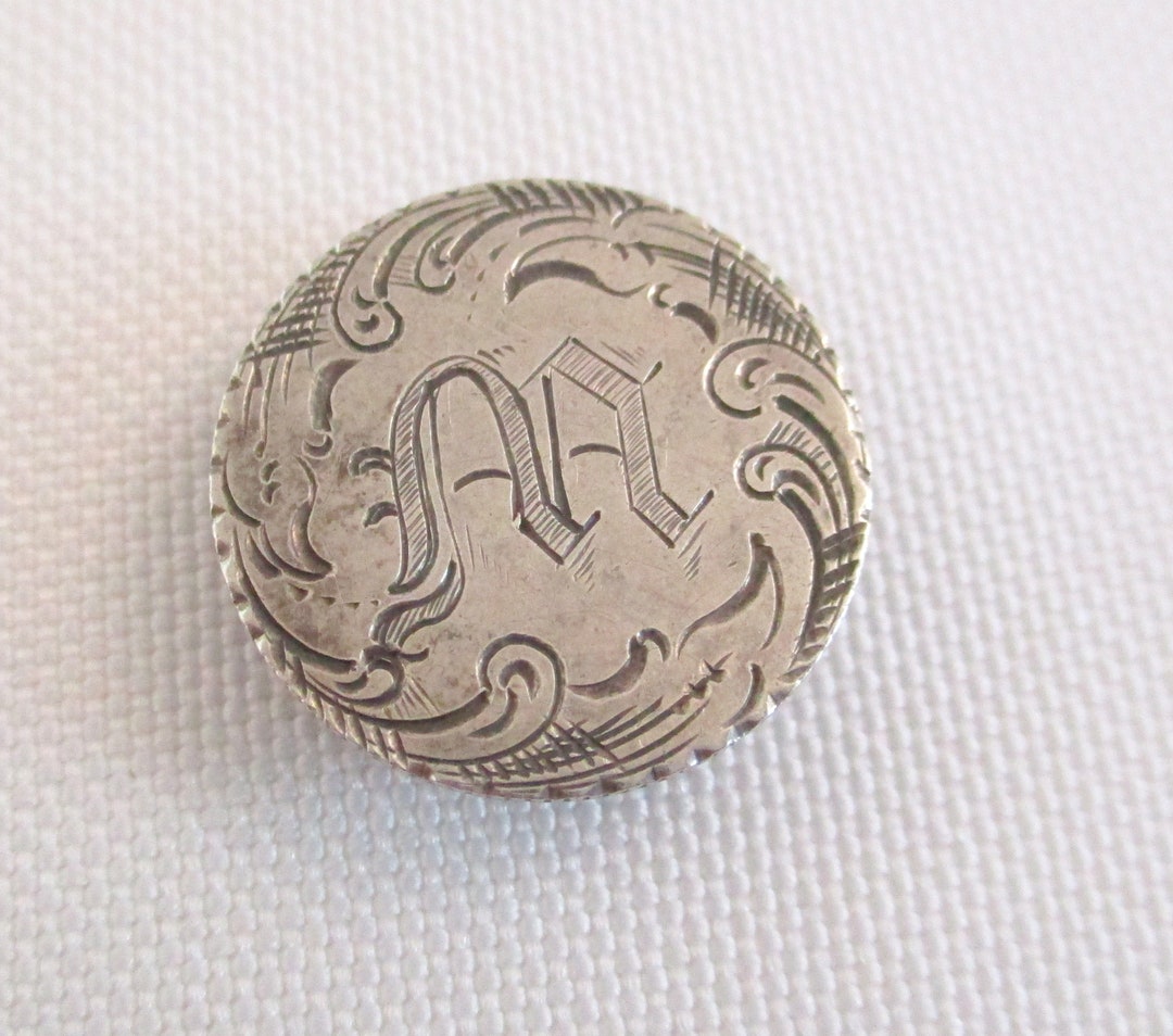 Vintage Double Collar Button Love Token With Monograms - Etsy