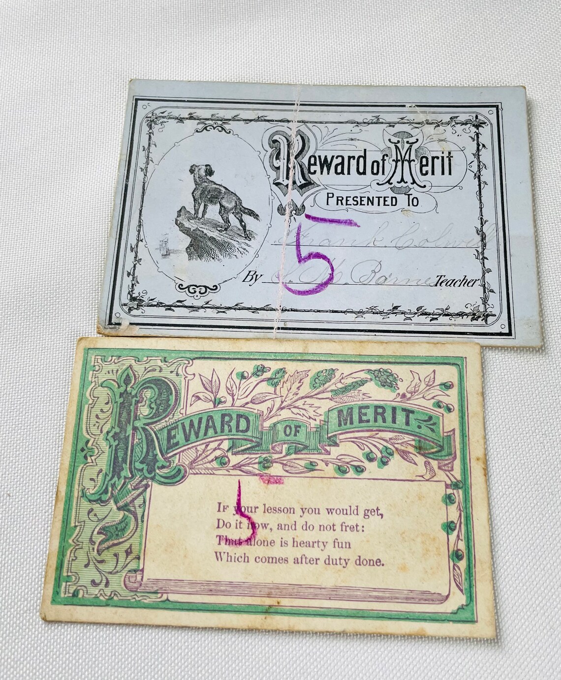 Vintage Reward of Merit Cards 15 Pieces as Found - Etsy