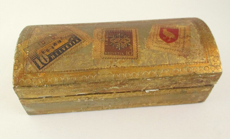 Vintage Florentine Tole Stamp Box Made in Italy - Etsy