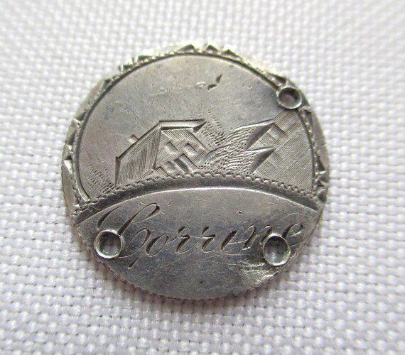 Vintage Corrine Monogram Pictorial Love Token Coin 18… - Gem