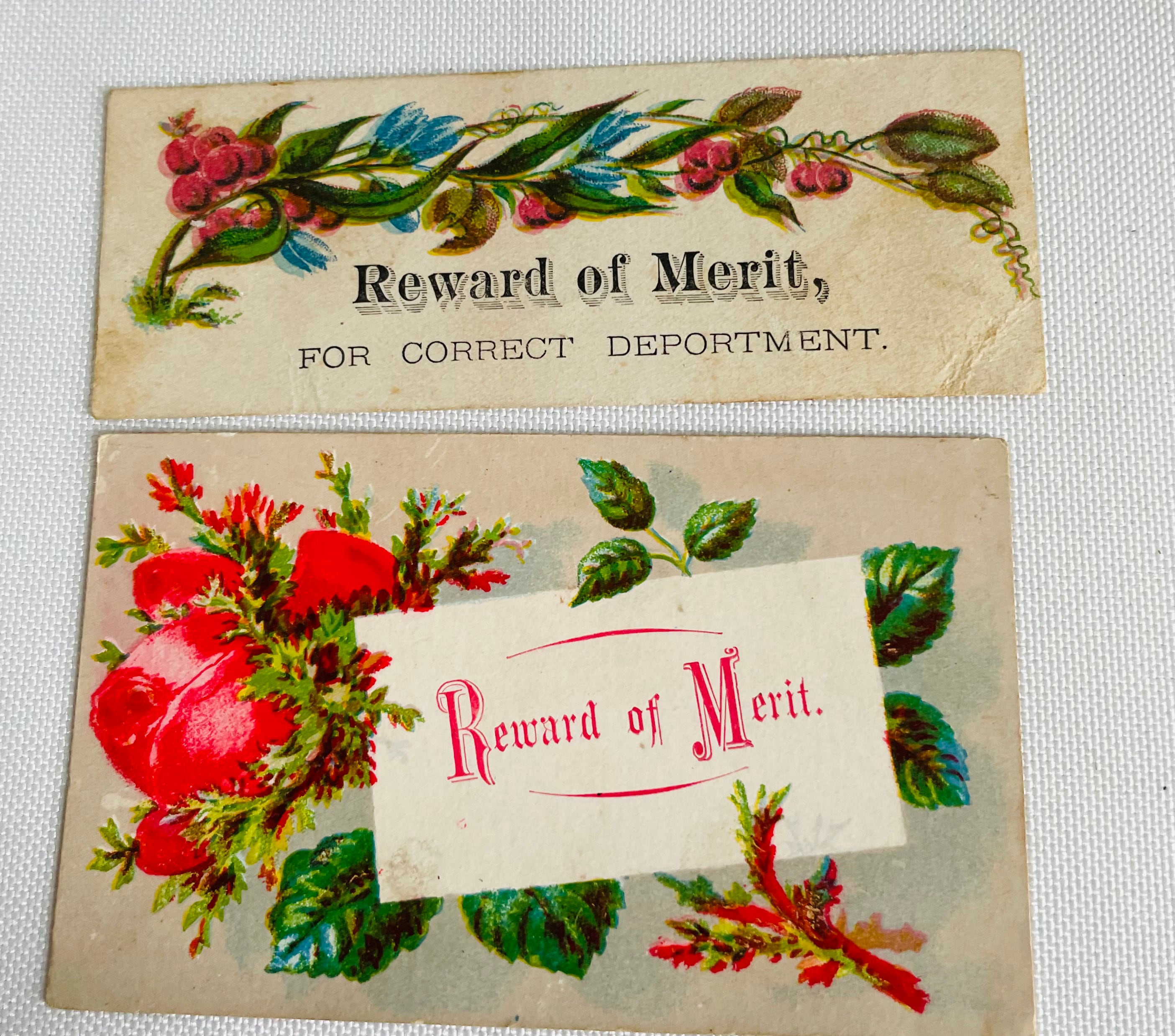 Vintage Reward of Merit Cards 5 Pieces Art & Collectibles Memorabilia ...