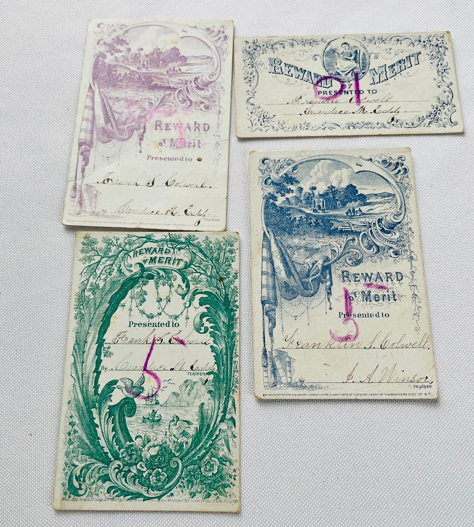 Vintage Reward of Merit Cards 15 Pieces as Found - Etsy