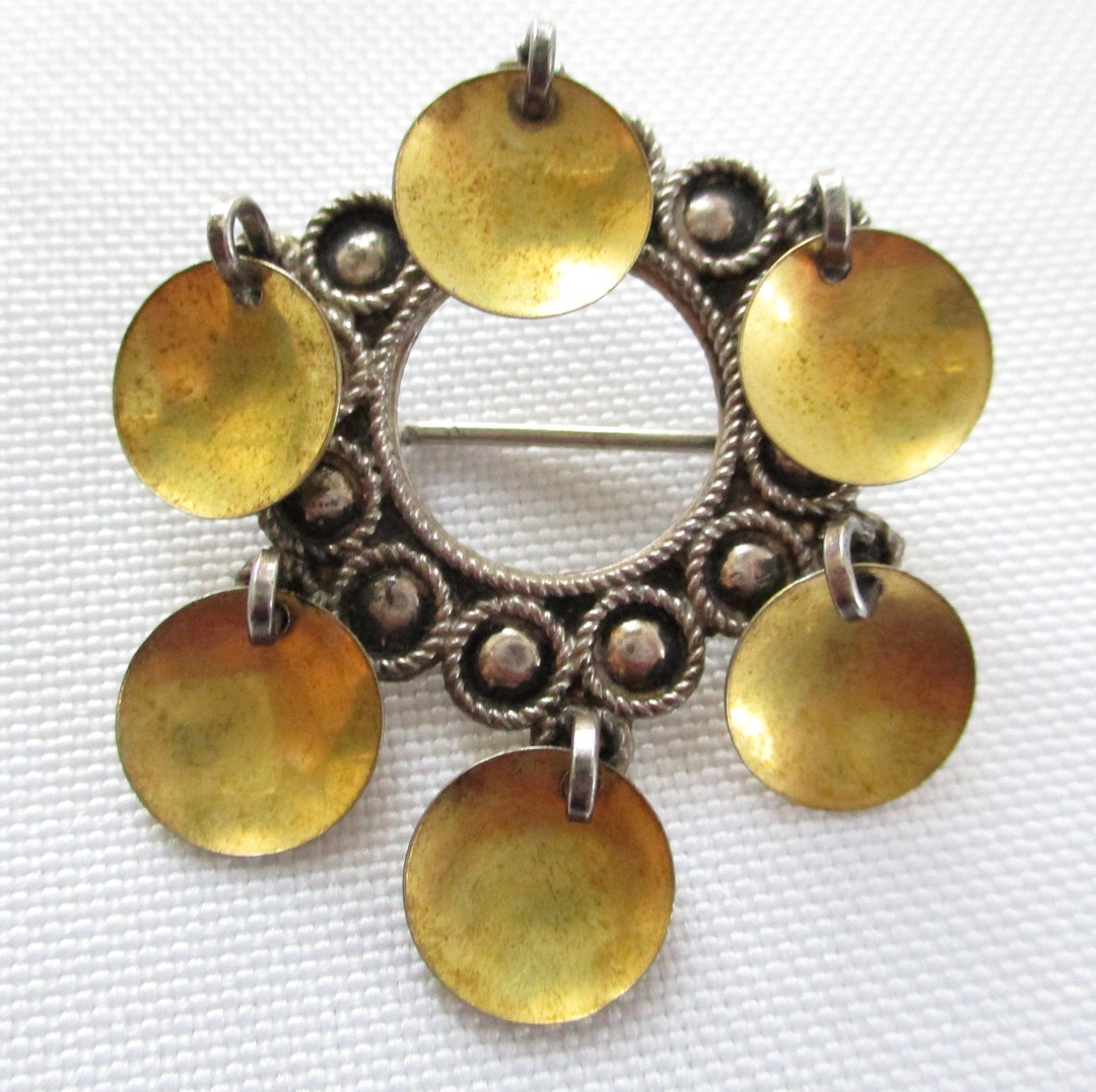 Vintage 830S Norwegian Solje Silver Brooch Gold Wash Spoons - Etsy