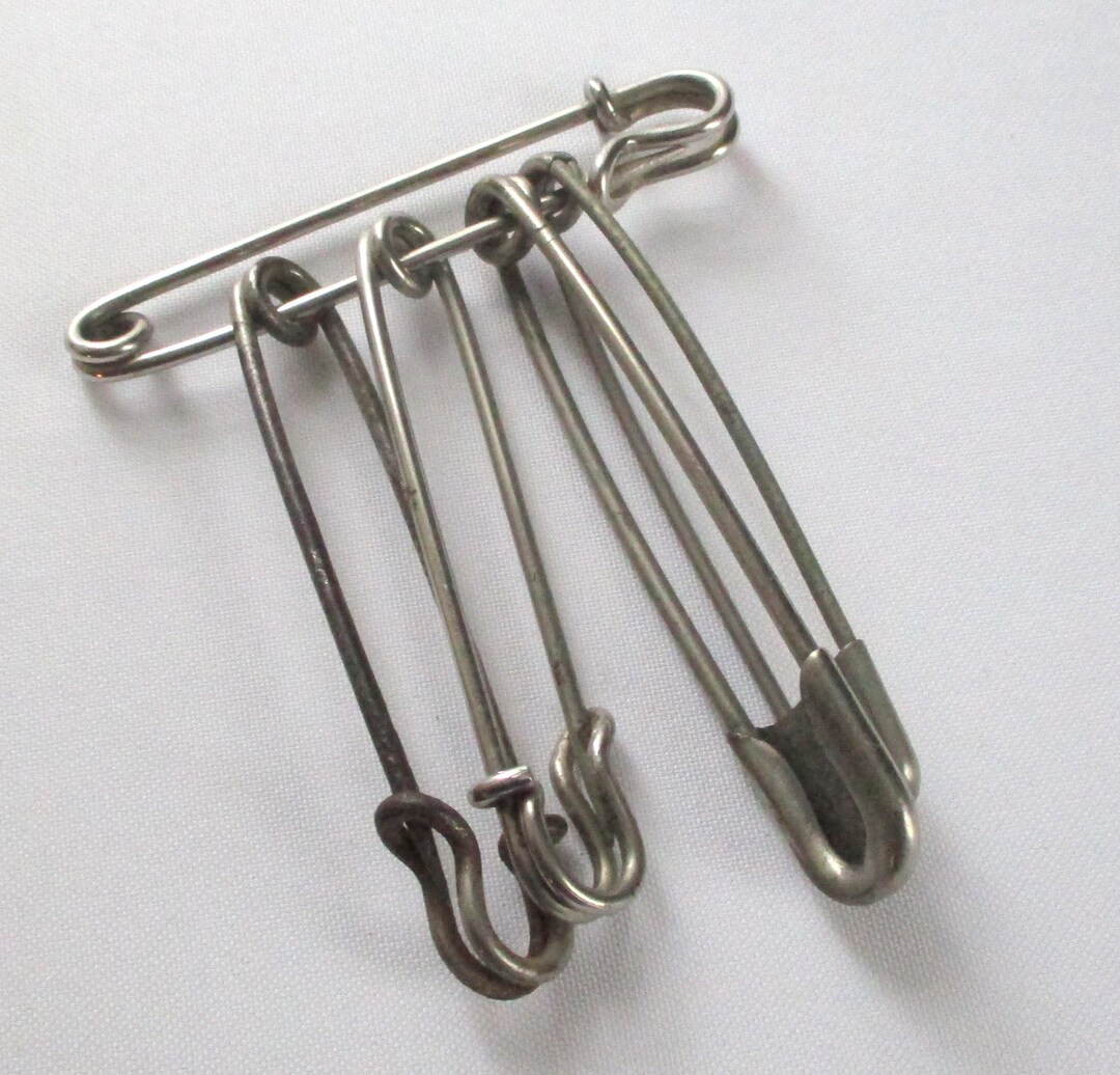 Vintage Metal Safety Pin Assortment 5 Pieces - Etsy
