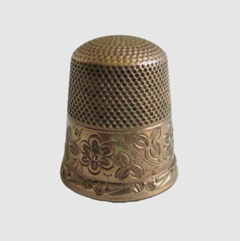 Vintage Stern Bros. & Co. Monogrammed Engraved Floral Design Thimble ...