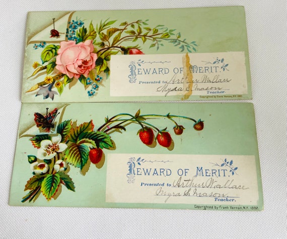 Vintage Reward of Merit Cards 5 Pieces Art & Collectibles Memorabilia ...