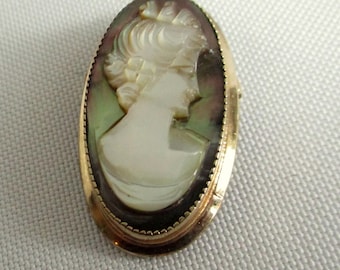 Vintage Bojar 12K Gold Filled Mother of Pearl Cameo Pendant - Etsy