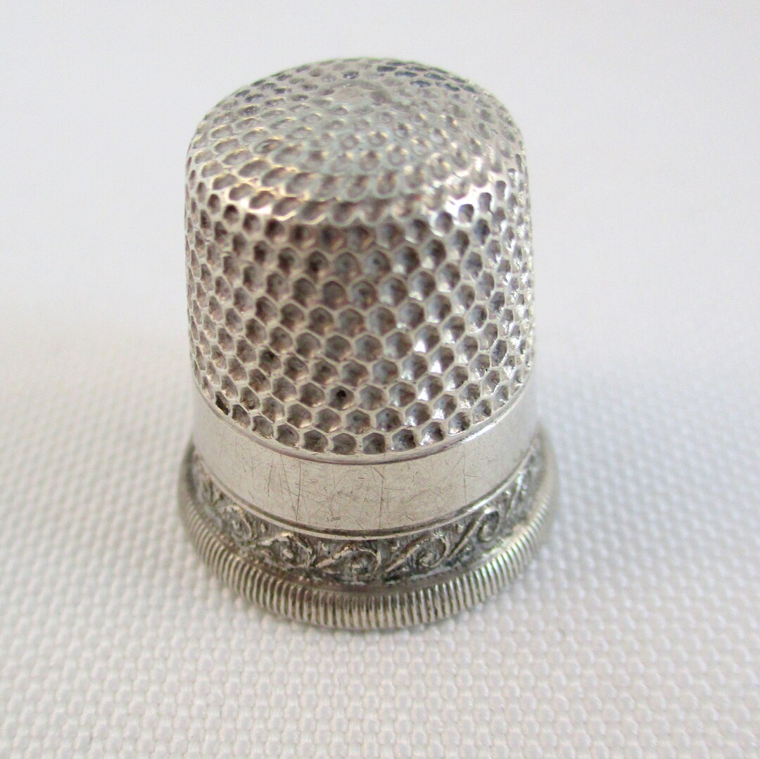 Vintage Waite Thresher Engraved Thimble Sterling Silver Size 10 - Etsy
