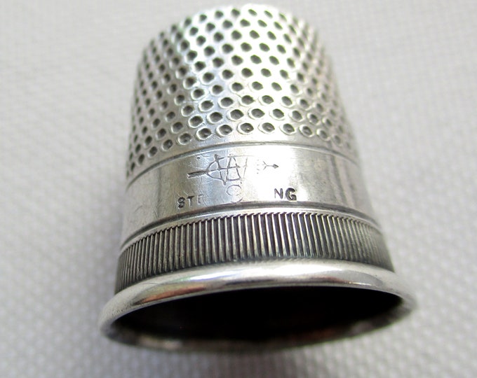 Vintage Webster Engraved Thimble Sterling Silver Size 9 - Etsy