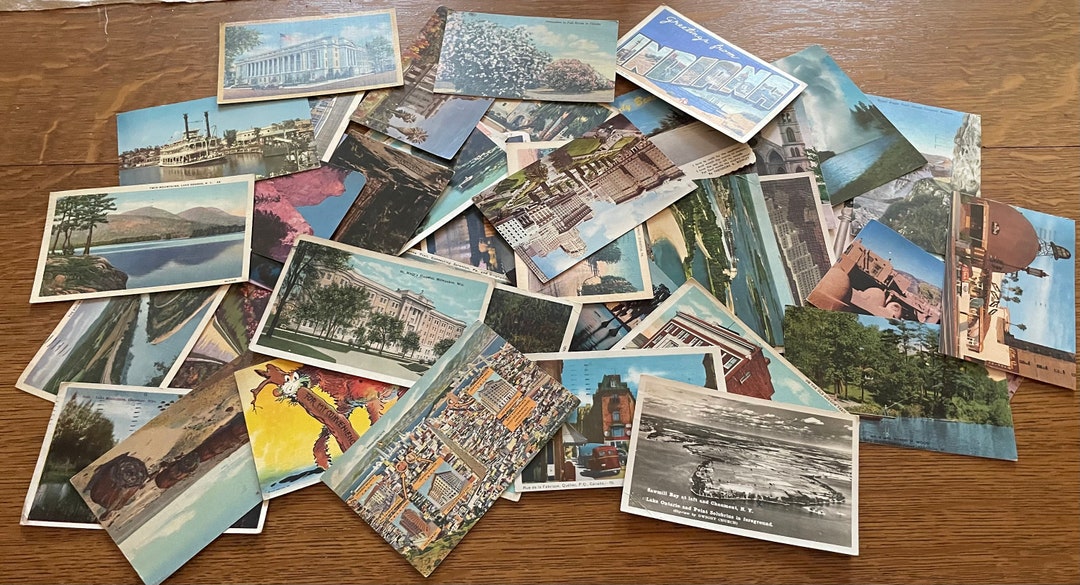 Vintage Group of 47 Assorted Postcards US and Abroad for Repurposing - Etsy