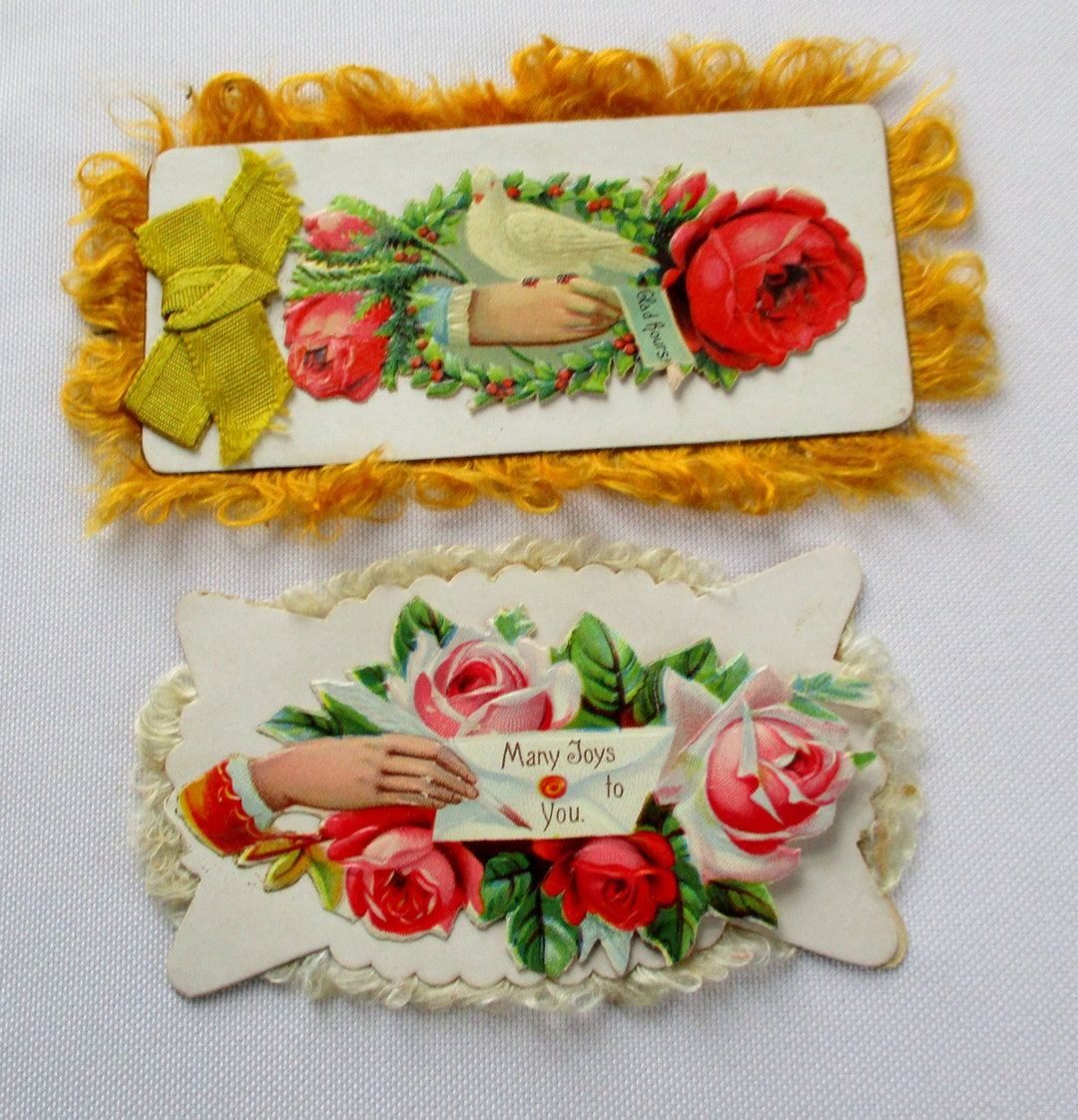Vintage Victorian Fringed Die Cut Calling Cards 2 Pieces - Etsy