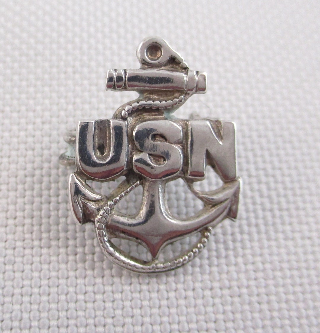 Vintage USN Chief Petty Officer Sterling Silver Small Sweetheart Pin - Etsy