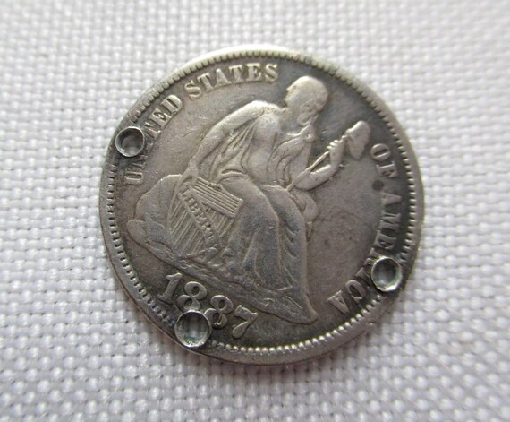 Vintage Corrine Monogram Pictorial Love Token Coin 18… - Gem