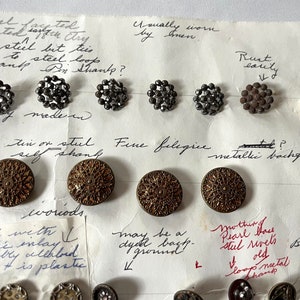 Vintage Button Display Card 31 Assorted Cut Steel, Brass, and Metal Buttons - Etsy