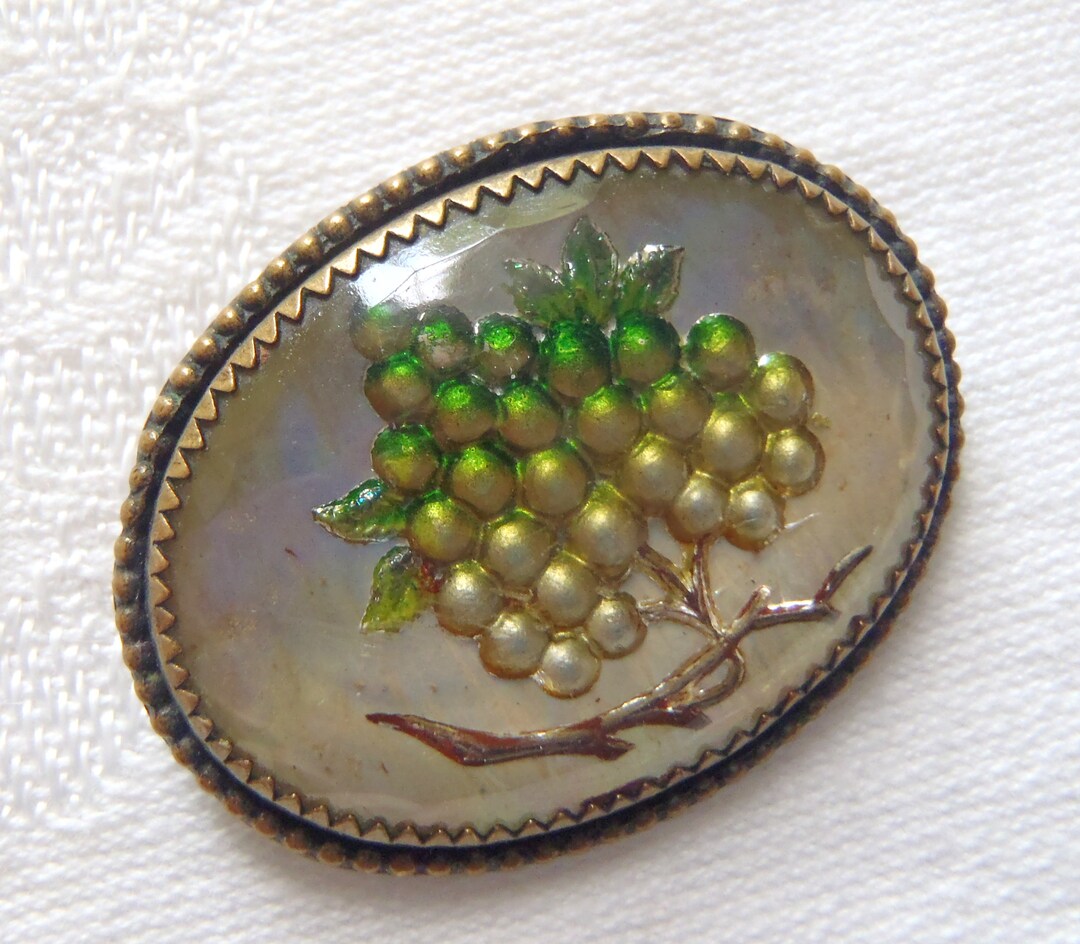 Vintage Victorian Reverse Carved Intaglio Brooch Bunch of Grapes - Etsy