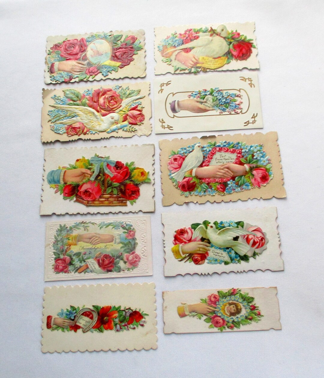 Vintage Victorian Die Cut Calling Cards 10 Pieces Group 2 - Etsy