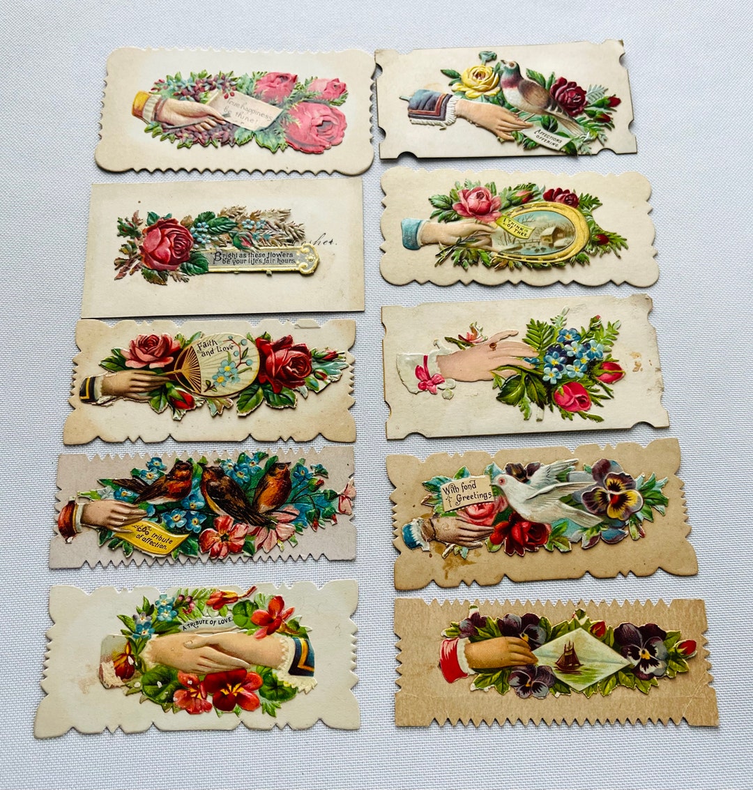 Lot 3 Vintage Group of 10 Victorian Calling Cards Die Cuts - Etsy