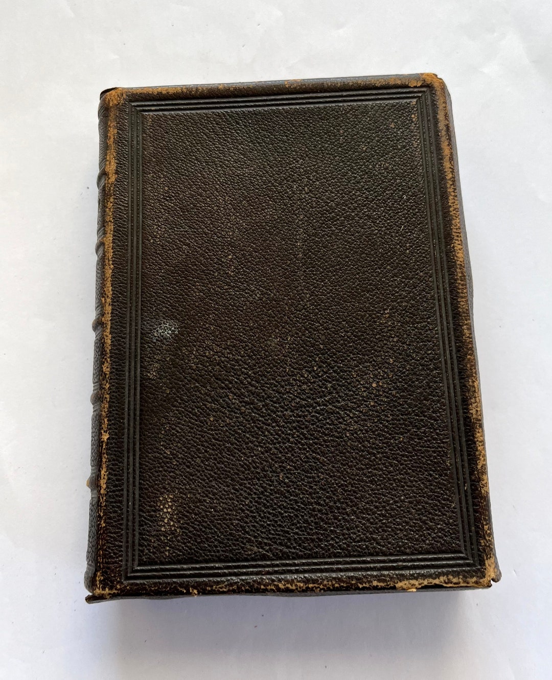 Vintage Holy Bible References Brown Leather Cover Signed Inscription ...