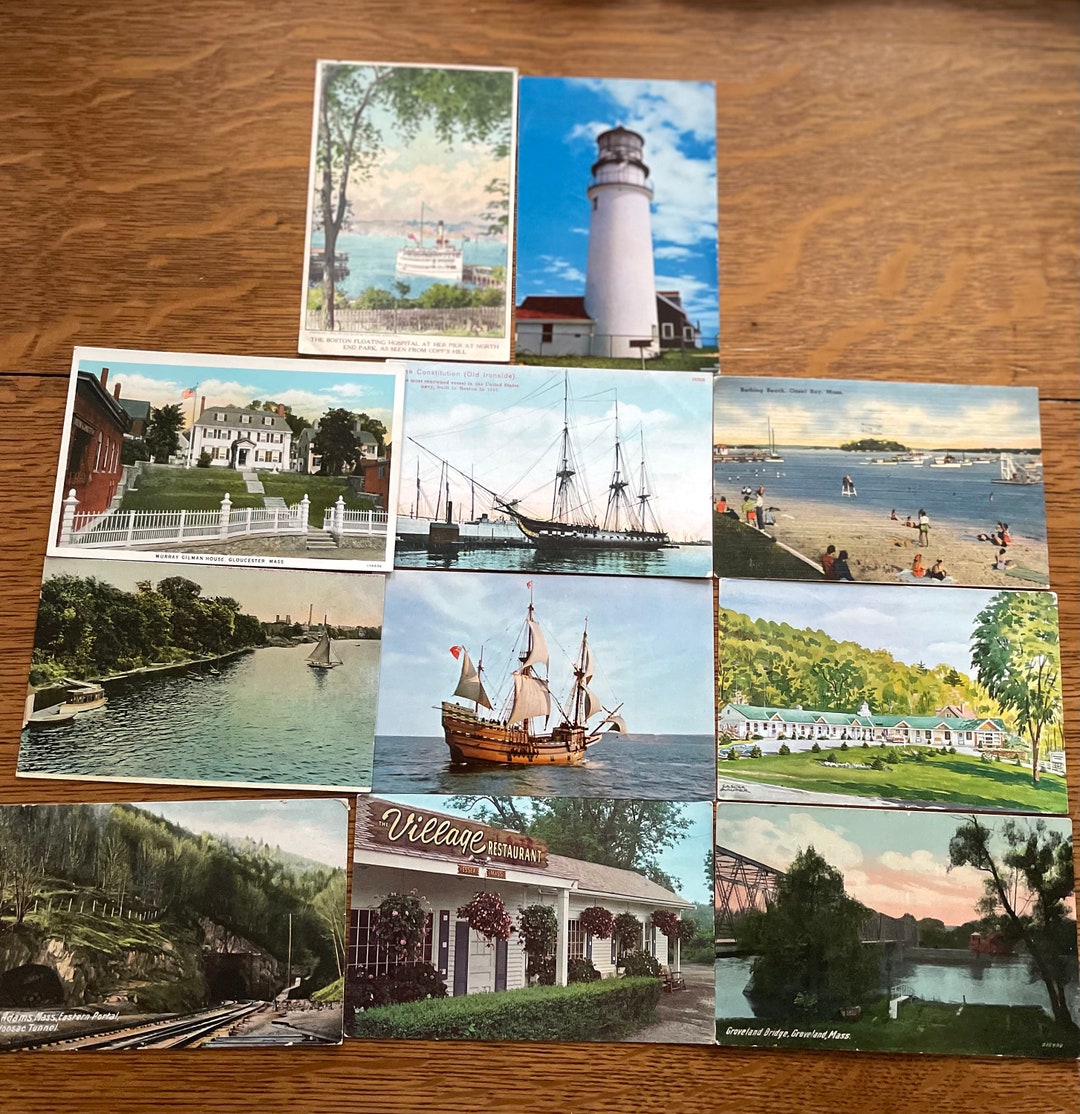 Vintage Assorted Group of Massachusetts Postcards 11 Pieces - Etsy