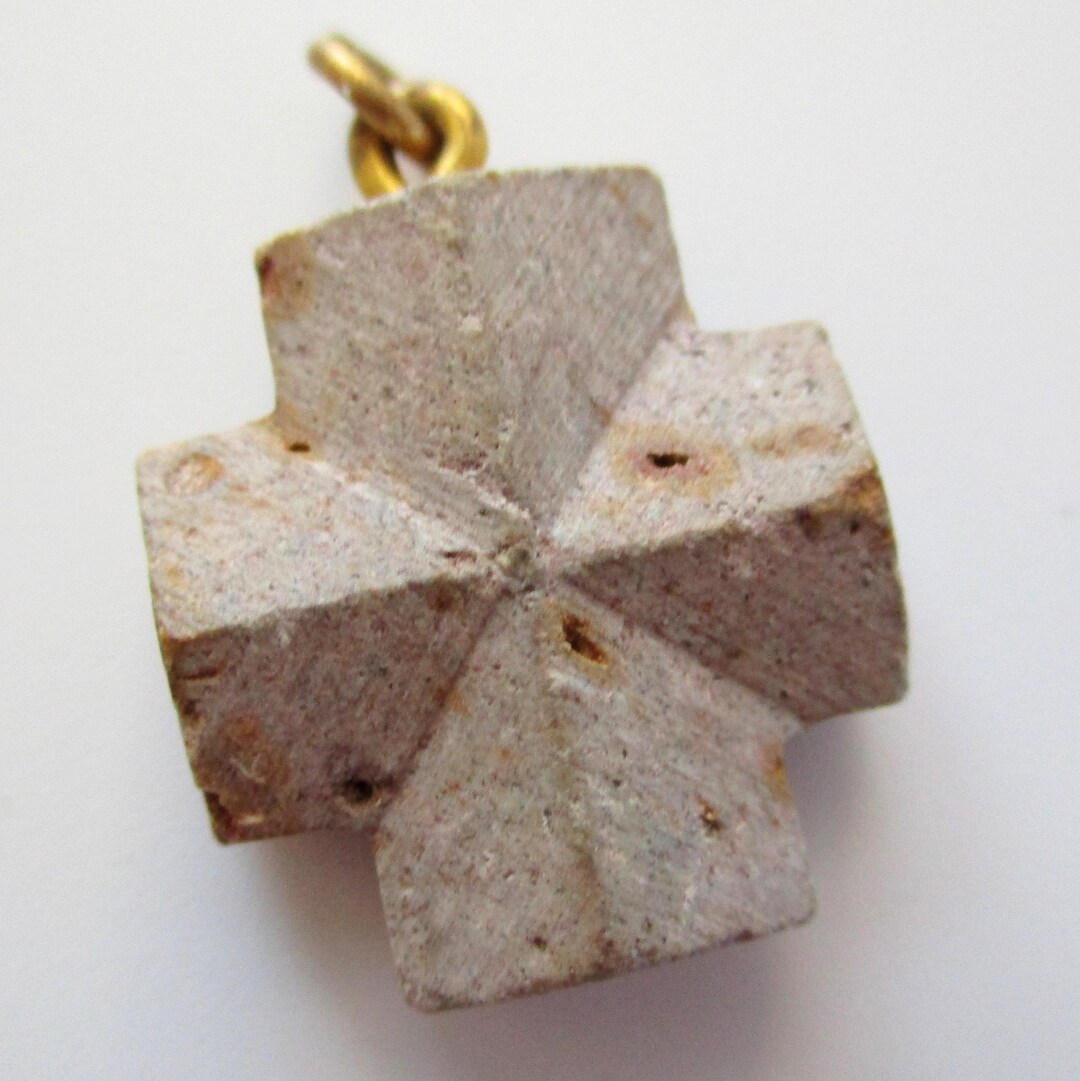 Vintage Fairy Stone Staurolite Cross Pendant Charm or Fob - Etsy