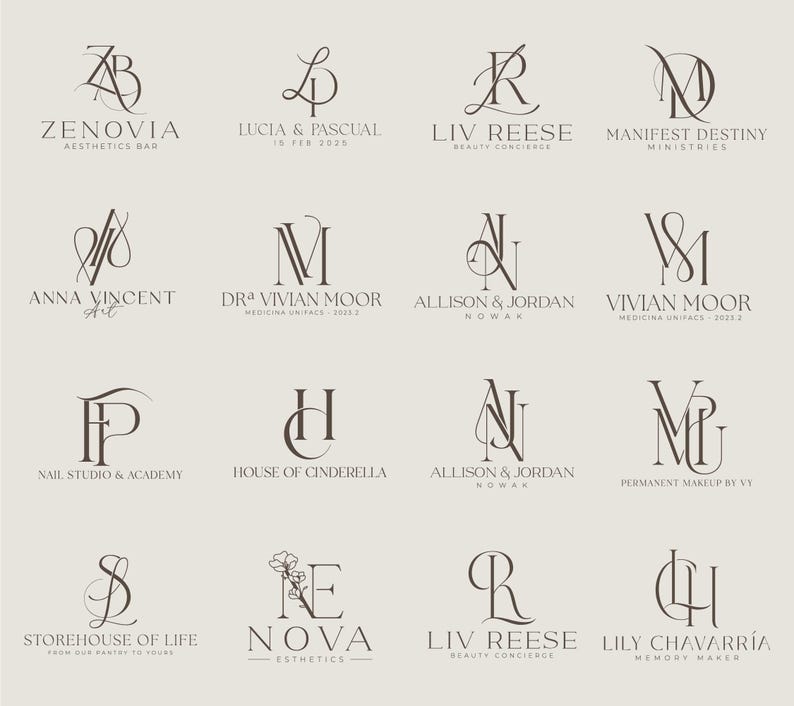 Custom Logo Design for Business | Feminine Monogram Logo | Minimalist ...
