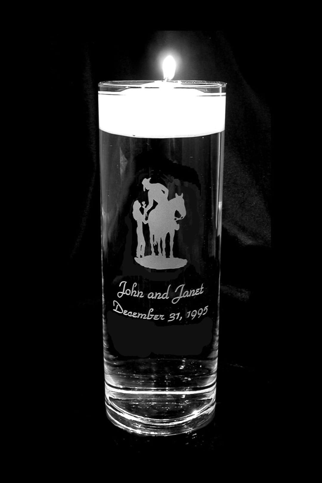 Western Design Personalized Wedding Floating Unity Candle - Etsy