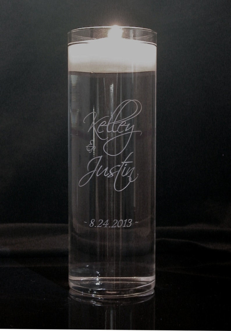 Personalized Wedding Floating Unity Candle and Vase, FREE SHIPPING - Etsy