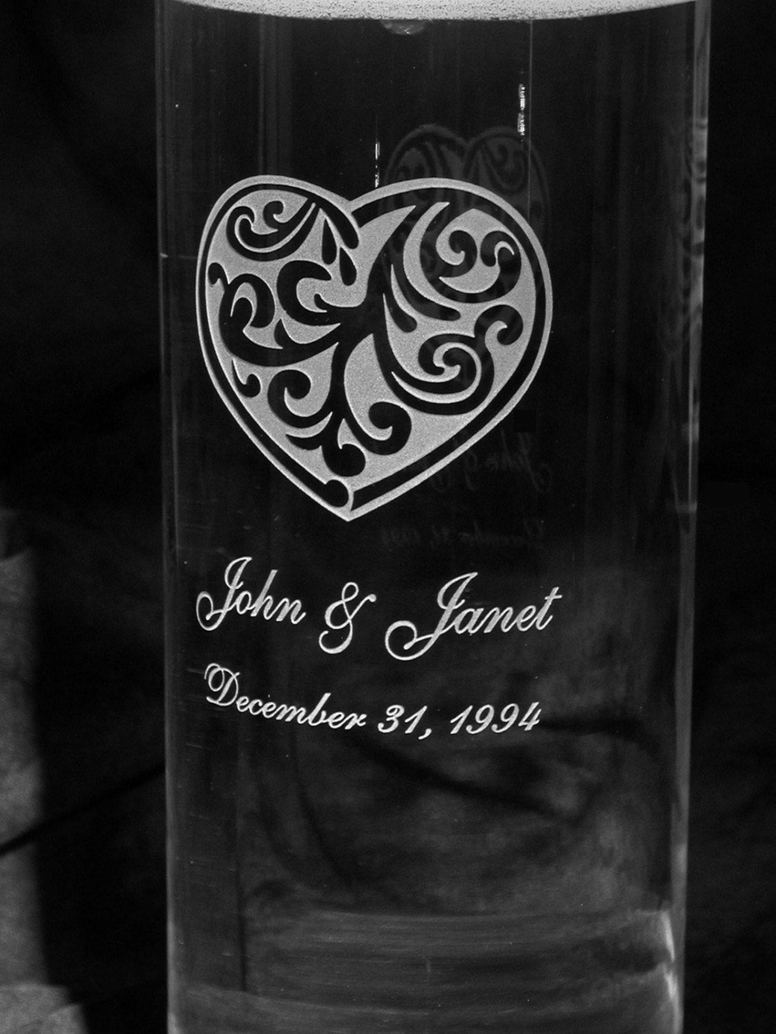 Heart Design Personalized Wedding Floating Unity Candle | Etsy