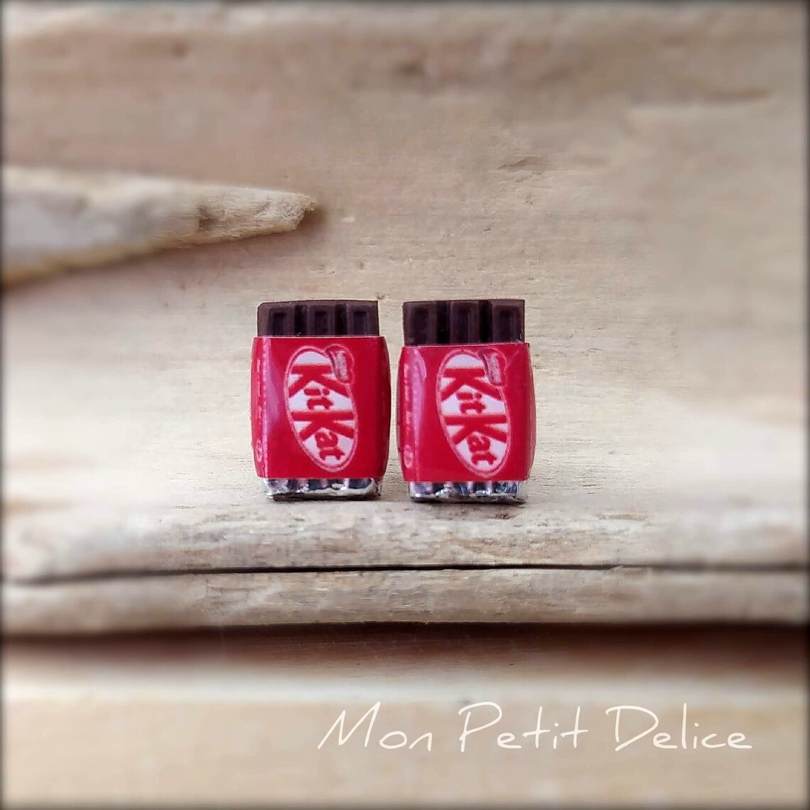 Kit Kat Chocolate Bar Stud Earrings Miniature Polymer Clay - Etsy