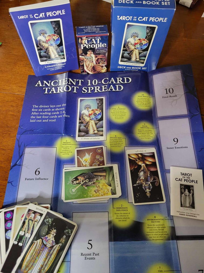 Vintage - Tarot of the Cat People - Cards, Deck & Book Set by Karen ...