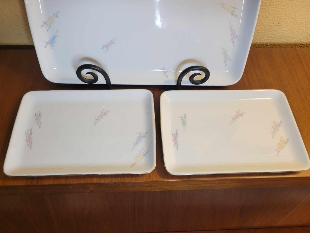 Atomic Rectangle Serving Plates Schirnding Bavaria MCM Mid-century - Etsy