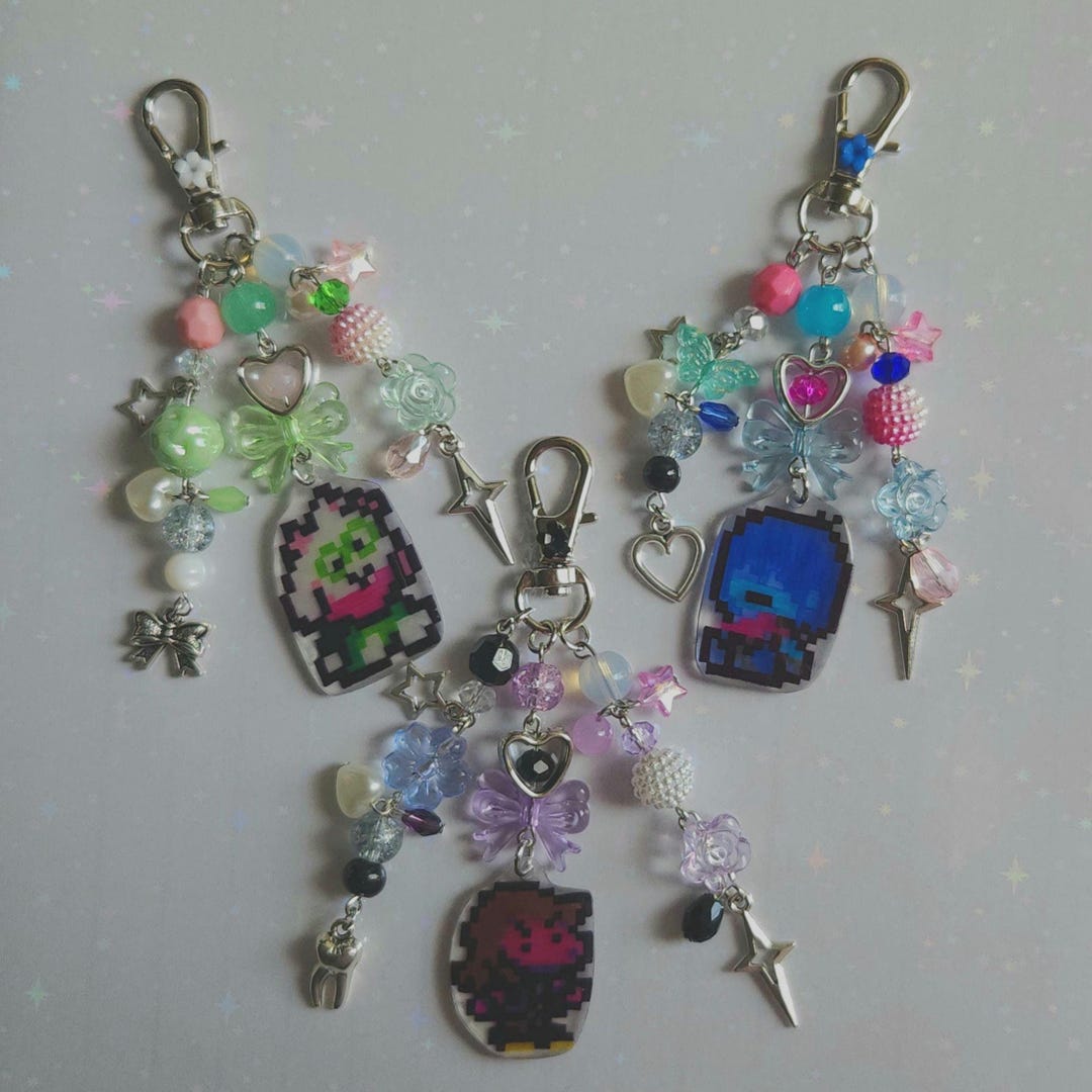 Deltarune Hand Drawn Beaded Keychains - Etsy