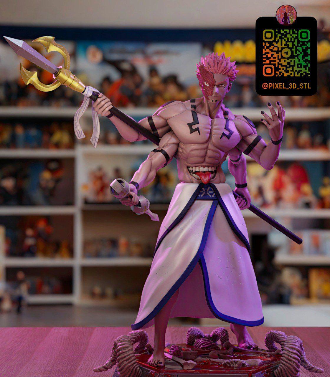 Ryomen Sukuna Jujutsu Kaisen Action Figure Printed in Resin With 3D ...