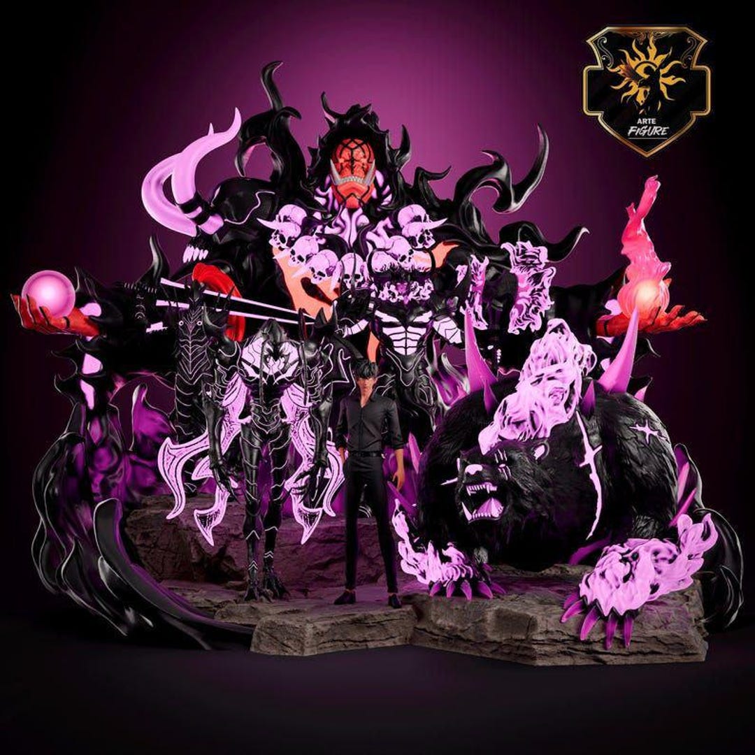 Sung Jin Woo & Igris - Solo Leveling Action Figure Printed in Resin ...