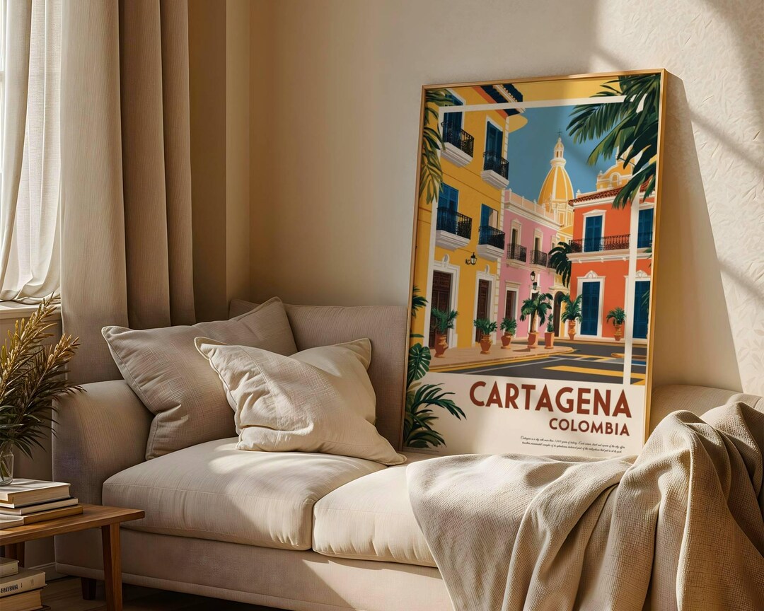 Cartagena Colombia 1950s Vintage Travel Ad Poster Digital Download Fine ...