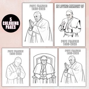 Pope Francis Colouring Pages for Kids, in Loving Memory of Pope Francis ...