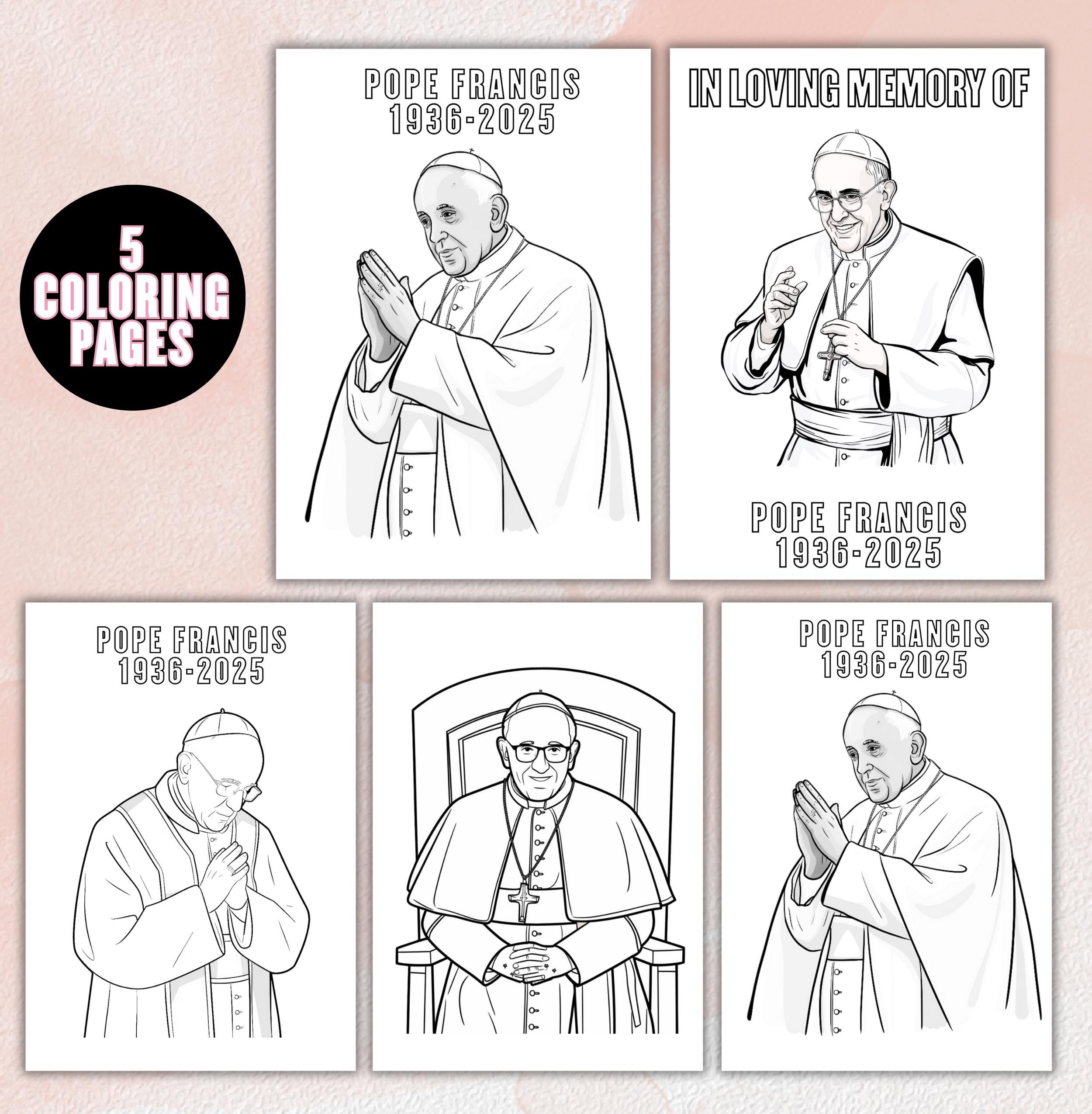 Pope Francis Colouring Pages for Kids, in Loving Memory of Pope Francis ...