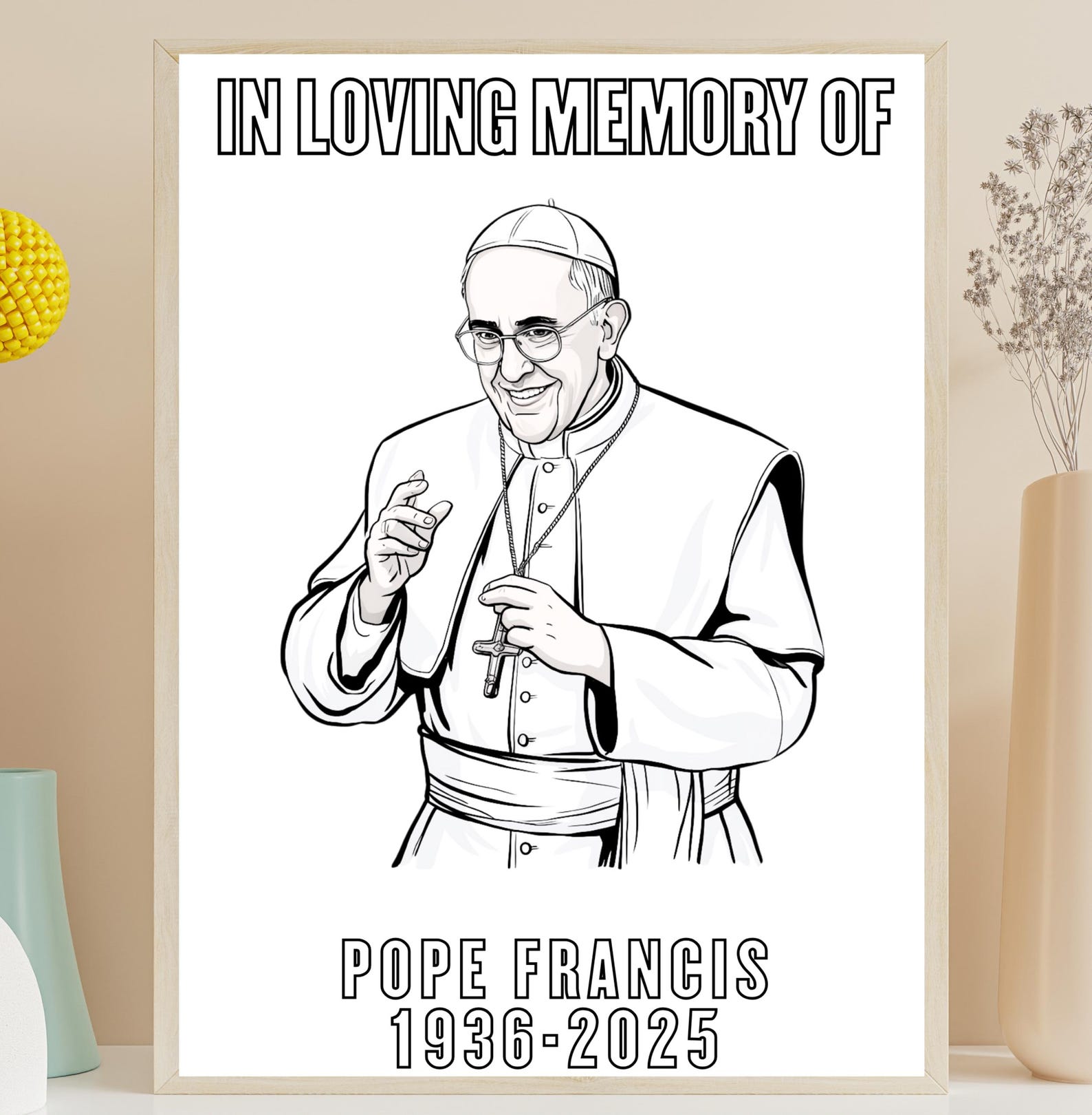 Pope Francis Colouring Pages for Kids, in Loving Memory of Pope Francis ...