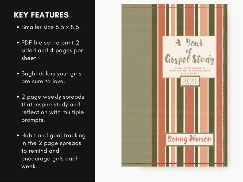 PRINTABLE 5.5x8.5 2024 A Year of Gospel Study Journal to Go With Come ...