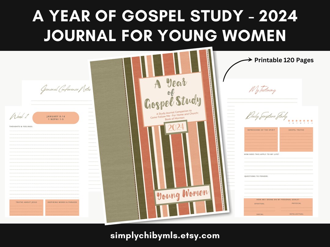 PRINTABLE 5.5x8.5 2024 A Year of Gospel Study Journal to Go With Come ...