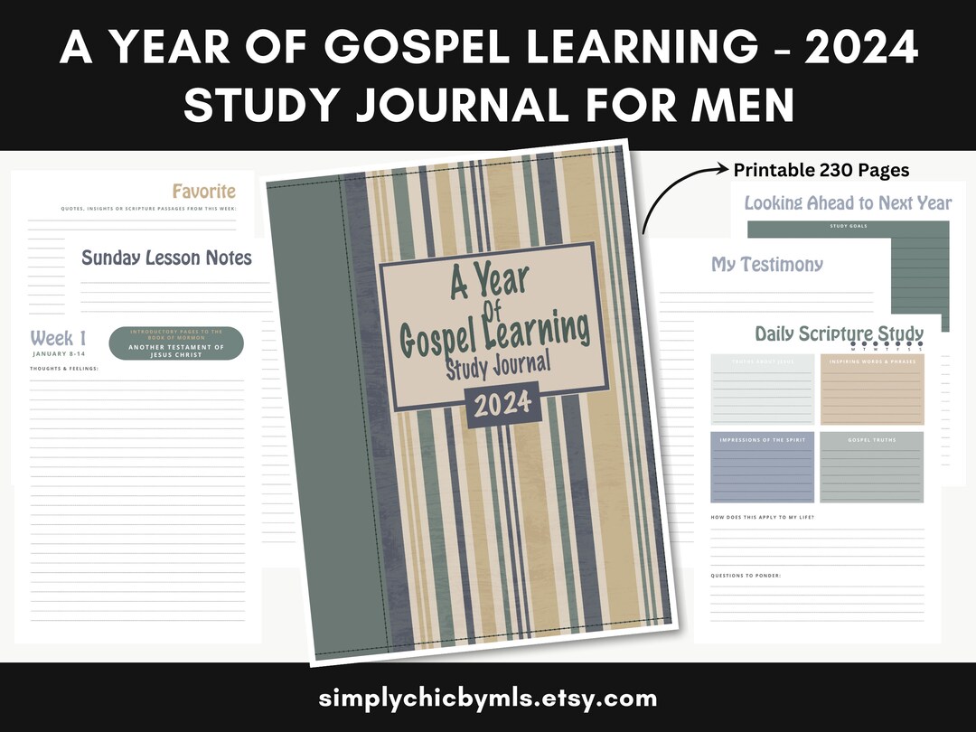 PRINTABLE A Year of Gospel Study 2024 A Study Journal Companion to Come ...