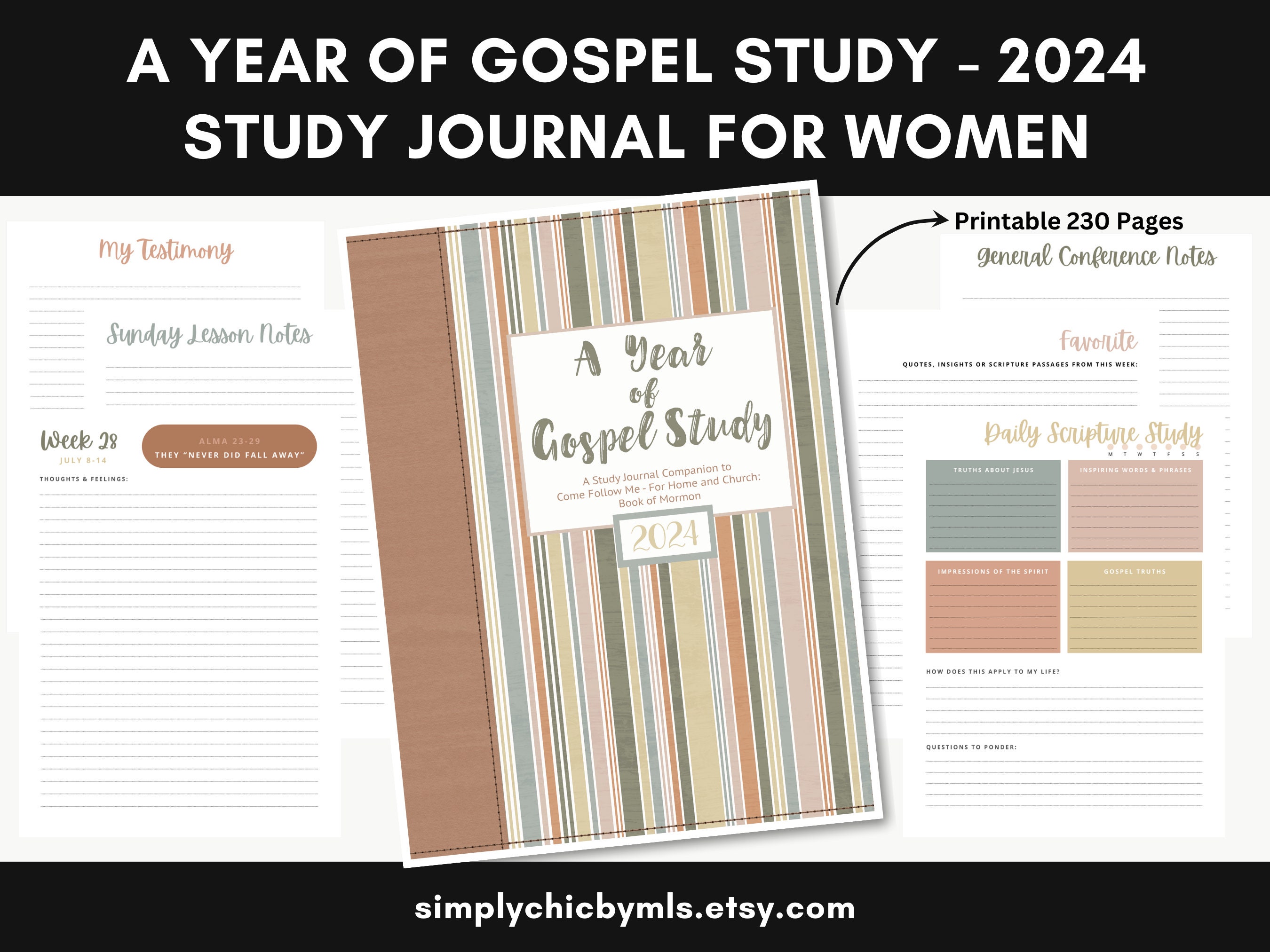 PRINTABLE A Year of Gospel Study 2024 Journal Companion to Come Follow ...